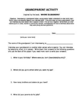 Lesson Plan for Where is Grandpa?